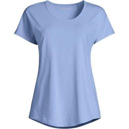 LANDS' END Shirt aus Baumwolle/Modal-Mix mit Ballett-Ausschnitt, Damen,  Blau, Baumwolle Modal, by Lands' End