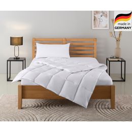 Daunenbettdecke + Kopfkissen OTTO HOME "TAMINS, Bettdecke 135x200 cm und 155x220 cm, 2-tlg.", wei&szlig;, B/L: 135cm x 200cm Anzahl Teile 1, B/L: 40cm x 80cm Anzahl Teile 1, Bezug: Baumwolle F&uuml;llung: Entendaune/-feder, normal, Bettdecken Bezug: 100% Baumwolle. Kopfkissen Bezug: 100% Baumwolle. Bettdecken F&uuml;llung: 100% Daunen. Kopfkissen F&uuml;llung: 85% Federn, 15% Daunen, Bettwaren-Sets, Set mit Kissen 40x