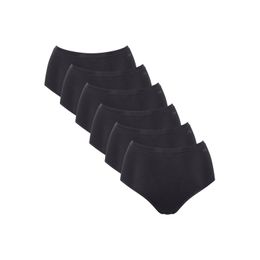 Slip Sloggi "Slip GO Daily Cotton Highwaist 6P 6er Pack", Damen, Gr. M, schwarz, Obermaterial: 95% Baumwolle CO. 5% Elasthan EL., Unterhosen Slip