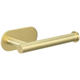 Toilettenpapierhalter Wenko "Turbo-Loc Orea", gold, B:16cm H:4,5cm L:7cm, Edelstahl, Toilettenpapierhalter, Befestigen ohne Bohren