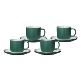 Ritzenhoff & Breker Tasse RITZENHOFF & BREKER "Kaffeetassen mit Untertassen Jasper 240 ml 4er Set", gr&uuml;n, 8 tlg., Keramik, Trinkgef&auml;&szlig;e, Tasse