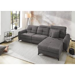 Jockenh&ouml;fer Ecksofa JOCKENH&Ouml;FER GRUPPE "Chillout, L-Form, B: 288cm, elektr. Relaxfunktion im Sitz und Ottomane", grau 432, 09, B:288cm T:110cm, Korpus: 100% Polyester;Kissen: 100% Polyester, Sofas, Ecksofa, 140kg Belastbarkeit je Sitz, verstellbaren Kopfst&uuml;tzen & Zierkissen