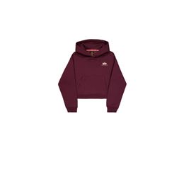 Hoodie Alpha Industries "Basic Hoodie SL W", Damen, Gr. L, schwarz cherry, Obermaterial: 80% Baumwolle, 20% Polyester, loose fit, Sweatshirts Hoodie
