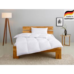 Kassettenbett + Kopfkissen OTTO HOME "RINA, Bettdecke in 135x200 & 155x220 cm, 2-tlg.", wei&szlig;, B/L: 155cm x 220cm Anzahl Teile 1, B/L: 40cm x 80cm Anzahl Teile 1, Bezug: Baumwolle F&uuml;llung: Entendaune/-feder, normal, Bettdecken Bezug: 100% Baumwolle. Kopfkissen Bezug: 100% Baumwolle. Bettdecken F&uuml;llung: 70% Federn, 30% Daunen. Kopfkissen F&uuml;llung: 90% Federn, 10% Daunen, Bettwaren-Sets, Set mit Kisse