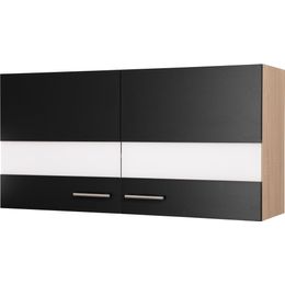 H&auml;ngeschrank respekta "Merle", schwarz, B:110cm H:56,1cm T:34,6cm, Schr&auml;nke, H&auml;ngeschrank, Breite 110 cm, mit Soft-Close Funktion, Stangengriffe aus Metall