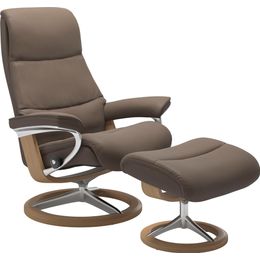 stressless "View" Set, Relaxsessel mit Hocker, mit Signature Base, Gr&ouml;&szlig;e M,Gestell Eiche