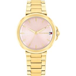 Quarzuhr Tommy Hilfiger "LORI", gold (goldfarben, rosa), Armbanduhren, Damen, Quarzuhr, Armbanduhr, Damenuhr, Edelstahlarmband, analog