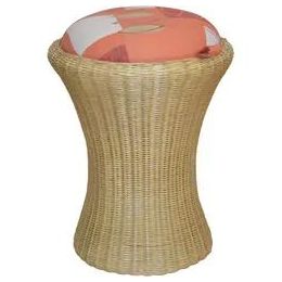 Truhe Home Affaire, beige (natur), H:53cm &Oslash;:42cm, Truhen, W&auml;schesitzhocker mit Stauraum