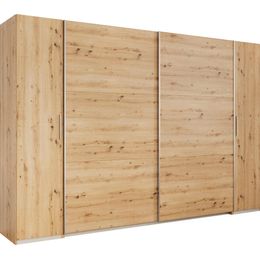 Schwebet&uuml;renschrank Rauch "Kleiderschrank Dreht&uuml;renschrank Schrank Garderobe KRONACH TOPSELLER", braun (eiche artisan, griffleisten alu), B:311cm H:210cm T:59cm, Holzwerkstoff, Schr&auml;nke, Schwebet&uuml;renschrank, mit Dreh- und Schwebet&uuml;ren und vielen Einlegeb&ouml;den MADE IN GERMANY