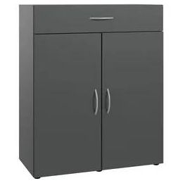 Kombikommode wimex "Multiraumkonzept", grau (grafit), B:80cm H:98cm T:40cm, Holzwerkstoff, Sideboards, Kombikommode, Schubk&auml;sten auf Metallschienen