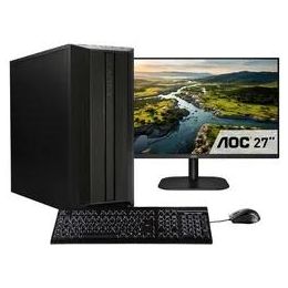 Captiva Business-PC-Komplettsystem "Workstation I75-781 TFT Bundle", Energieeffizienz: E (A-G), schwarz, ohne Betriebssystem, 64 GB RAM 1.000 GB SSD, Computer_Komplettsysteme