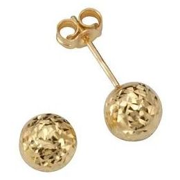 Paar Ohrstecker Firetti "Schmuck Geschenk Gold 375 Ohrschmuck rund diamantiert" Gr. 6, gold (goldfarben), Ohrringe, Damen, 6, Gelbgold 375