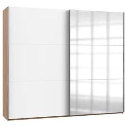 Schwebet&uuml;renschrank wimex "Level by fresh to go", wei&szlig; (plankeneichefarben, wei&szlig;), B:250cm H:216cm T:65cm, Schr&auml;nke, Schwebet&uuml;renschrank