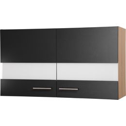 H&auml;ngeschrank respekta "Merle", schwarz, B:100cm H:56,1cm T:34,6cm, Schr&auml;nke, H&auml;ngeschrank, Breite 100 cm, mit Soft-Close Funktion, Stangengriffe aus Metall