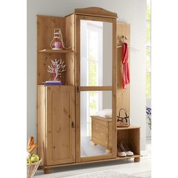 Kompaktgarderobe OTTO HOME "Finca", beige (natur gebeizt, gewachst), B:120cm H:183cm T:32cm, Massivholz, Schr&auml;nke, aus massivem Kiefernholz, mit vielen Stauraumm&ouml;glichkeiten