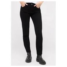 Slim-fit-Jeans Angels "CICI", Damen, Gr. 42, L&auml;nge 32, schwarz (jetschwarz), Denim/Jeans, Obermaterial: 81% Baumwolle, 18% Polyester, 1% Elasthan, slim fit, Jeans Slim-fit-Jeans