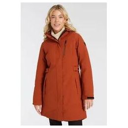 Funktionsmantel Killtec "KOW 165 WMN PRK", Damen, Gr. 52, braun (zimt), Obermaterial: 100% Polyester, M&auml;ntel, aus Polyester, l&auml;ngeres Design, mit Kapuze mit Fleece-Innenfutter