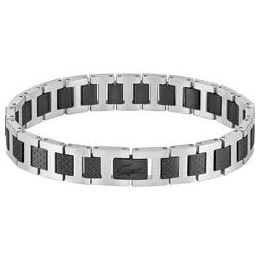 Freundschaftsarmband Lacoste "Schmuck Parnterarmband METROPOLE", schwarz (edelstahlfarben, schwarz), Armb&auml;nder, Herren, 19cm, Edelstahl