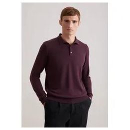 Polokragenpullover Seidensticker "Schwarze Rose", Herren, Gr. M, bordeaux, 100% Wolle, unifarben, regular fit, Pullover, 1/1 Kragen Uni