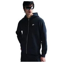 Kapuzensweatshirt Nike SPORTSWEAR "M NK CLUB BB FZ HOODIE", Herren, Gr. L, wei&szlig; (obsidian, obsidian, wei&szlig;), Jersey, Obermaterial: 80% Baumwolle, 20% Polyester, normal, Rundhals, Sweatshirts, sportlicher Stil, f&uuml;r sportliche Aktivit&auml;ten und Freizeit