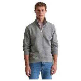 Marc O'Polo Sweatshirt MARC O'POLO "regular fit aus weicher Bio-Baumwolle", Herren, Gr. L, cloudy grau melange, Sweatware, Obermaterial: 100% Baumwolle, regular fit, B&uuml;ndchen, Sweatshirts Sweatshirt, Troyerkragen mit Rei&szlig;verschluss