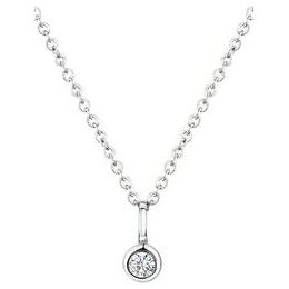 Kette mit Anh&auml;nger Firetti "Schmuck Geschenk Silber 925 Halsschmuck Halskette Ankerkette Solit&auml;r", silber (silberfarben, kristallwei&szlig;), Halsketten, Damen, Silber 925 (Sterlingsilber), L: 50 B: 1mm, mit Zirkonia (synth.), B:1mm