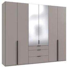 Dreht&uuml;renschrank wimex "Mugano", saharagrau, griffe schwarz, B:270cm H:236cm T:58cm, Holzwerkstoff, Schr&auml;nke, Dreht&uuml;renschrank, in vielen Breiten, 208 oder 236 cm hoch, Made in Germany