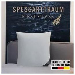 Daunenkissen Spessarttraum "FIRST CLASS, Kopfkissen 1-tlg. oder 2-tlg. 40x80 oder 80x80 cm", wei&szlig;, B:80cm L:80cm, Bezug: 100% Baumwolle. F&uuml;llung: 90% Daunen, 10% Federn, Kopfkissen, hergestellt in Deutschland, allergikerfreundlich, im Set g&uuml;nstiger