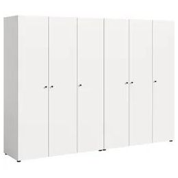 Kleiderschrank Home Affaire "BILLINGS, TOPSELLER, Schlafzimmerschrank, Schrank, Garderobenschrank", wei&szlig;, B:240cm H:176cm T:51cm, FSC-zertifizierter Holzwerkstoff, Schr&auml;nke, Kleiderschrank, Breite 240cm, wei&szlig;, 6-t&uuml;rig, inkl. 2 Kleiderstangen und 8 Ablageb&ouml;den