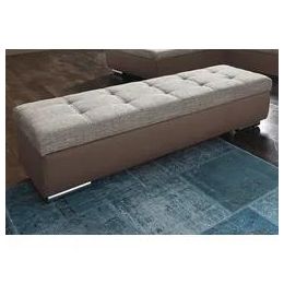 Hocker DOMO collection "Treviso XXL: B/T/H: 161/60/41 cm", braun (braun, beigebraun, beigebraun), B:161cm H:41cm T:60cm, Microfaser-Primabelle (100% Polyester) / Struktur (90% Polyester; 10% Polyacryl);Kunstleder Softlux / Struktur (90% Polyester; 10% Polyacryl), Hocker, Hocker mit Stauraum Polsterhocker, mit Stauraum, auch in Cord, passend zur Serie, moderne Steppung