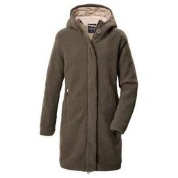 Parka "GW 95 WMN PRK", Damen, Gr. 44, stein, Oberseite: 100% Polyester;R&uuml;ckseite: 100% Polyester;Futter: 100% Polyester;F&uuml;llung: 100% Polyester, G.I.G.A. DX BY KILLTEC, Jacken Parka, Wasserdichte Scherpa-Jacke mit 2-Wege-Rei&szlig;verschluss