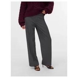 V&eacute;ro Moda Anzughose VERO MODA "VMTEXAS MW STRAIGHT PANT NOOS", Damen, Gr. XS (34), L&auml;nge 30, grau (dunkelgrau melange), Web, Obermaterial: 75% Polyester, 21% Viskose, 4% Elasthan, unifarben, normal, Hosen Anzughose