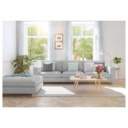 Vorhang WIRTH "Sunday", blau, B:142cm H:265cm, Jacquard, Baumwolle, Polyester, Gardinen, nach Ma&szlig;