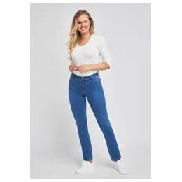 Slim-fit-Jeans WONDERJEANS "Classic", Damen, Gr. 46, L&auml;nge 30, beige (super stone blau), Denim/Jeans, Obermaterial: 87% Baumwolle, 9% Polyester, 4% Elasthan, figurbetont kn&ouml;chellang, Jeans Slim-fit-Jeans, Klassischer gerader Schnitt