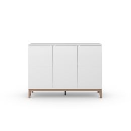 Sideboard OTTO HOME "Maryd", wei&szlig; (wei&szlig;, wotan eiche), B:120cm H:88cm T:41cm, MDF, Spanplatte, Sideboards, Sideboard, Kommode, Untergestell in Holzoptik, Breite 120 cm