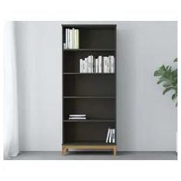 B&uuml;cherregal OTTO HOME "Maryd", grau, wotan eiche, B:80cm H:191cm T:40cm, Holzwerkstoff, MDF, Regale, B&uuml;cherregal, mit Untergestell in Holzoptik
