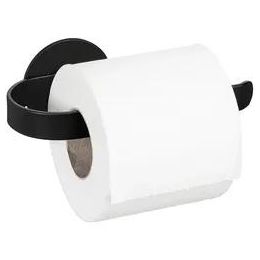 Toilettenpapierhalter Wenko "Turbo-Loc Modell Bivio", schwarz, B:16cm H:6,5cm L:7,5cm, Aluminium, Toilettenpapierhalter, aus Aluminium, Befestigen ohne Bohren