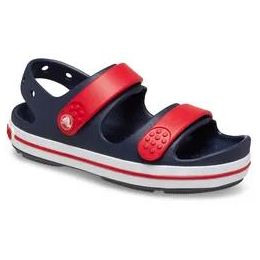 Badesandale Crocs "Crocband Cruiser Sandal", Jungen, Gr. 28, blau (navy, rot), CrosliteTM, kontrastfarbene Details, Schuhe, Sommerschuh, Sandalette, Riemchensandale, mit Fersenriemen