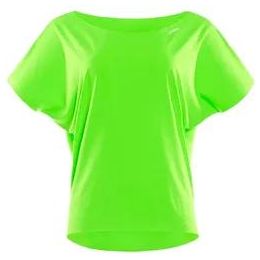 Oversize-Shirt WINSHAPE "DT101", Damen, Gr. XXL, gr&uuml;n (neon gr&uuml;n), 80% Polyester, 20% Elasthan, U-Boot-Ausschnitt, Shirts Oversize Shirt T-Shirt, Functional