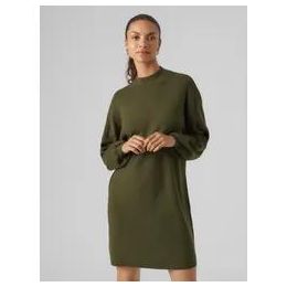 V&eacute;ro Moda Strickkleid VERO MODA "VMNANCY LS FUNNELNECK DRESS GA NOOS", Damen, Gr. L, N-Gr, gr&uuml;n (rifle gr&uuml;n), Feinstrick, Obermaterial: 52% Viskose, 28% Polyester, 20% Nylon, unifarben, loose fit, Rippb&uuml;ndchen, Kleider Strickkleid