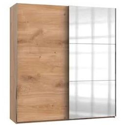 Schwebet&uuml;renschrank wimex "Level by fresh to go", braun (plankeneichefarben), B:200cm H:216cm T:65cm, Schr&auml;nke, Schwebet&uuml;renschrank