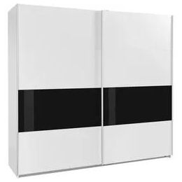 Schwebet&uuml;renschrank wimex "Bramfeld TOPSELLER Kleiderschrank", schwarz (wei&szlig;, absetzung schwarzglas), B:225cm H:208cm T:64cm, Schr&auml;nke, Schwebet&uuml;renschrank, mit Glaselementen und zus&auml;tzlichen Einlegeb&ouml;den