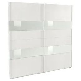 Schwebet&uuml;renschrank wimex "Altona", wei&szlig; (wei&szlig;, wei&szlig;glas), B:225cm H:236cm T:65cm, Schr&auml;nke, Schwebet&uuml;renschrank, mit Glaselementen und zus&auml;tzlichen Einlegeb&ouml;den