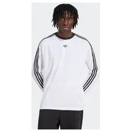 Langarmshirt Adidas ORIGINALS "Adidas ADICOLOR JACQUARD LONG-SLEEVE JERSEY", Herren, Gr. XL, schwarz-wei&szlig; (wei&szlig;, schwarz), Obermaterial: 100% Polyester, normal, Rundhals, Shirts Langarmshirt