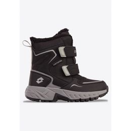 Winterboots Lotto, Jungen, Gr. 25, schwarz (schwarz, grau), Synthetik, Textil, Schuhe Winterboots, Winterschuhe, Winterstiefel, Snowboots, wasserdicht & gef&uuml;ttert