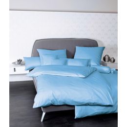 Bettw&auml;sche Janine "Colors 31001", blau (hellblau), B/L: 200cm x 220cm, 1 Stk., 2 Stk., Mako-Satin, B/L: 80cm x 80cm & 80cm x 80cm, 3 Stk., Mako-Satin, Obermaterial: 100% Baumwolle, Bettw&auml;sche, Bettw&auml;sche, feinf&auml;dige uni Bettw&auml;sche f&uuml;r alle Jahreszeiten, Markenrei&szlig;verschluss