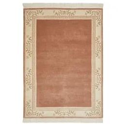 Wollteppich LUXOR living "Giza", rosa (altrosa), B:170cm H:12mm L:240cm, Obermaterial: 100% Wolle, Teppiche, reine Wolle, handgekn&uuml;pft, mit Bord&uuml;re und Fransen