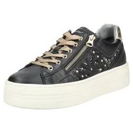 Sneaker Nero Giardini "Nero Giardini Sneaker Leder/Textil", Damen, Gr. 40, schwarz (schwarz kombi), Leder, Textil, Schuhe Sneaker