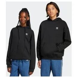 Kapuzensweatshirt Adidas ORIGINALS "WEIT GESCHNITTENER FLEECE-HOODIE KIDS", M&auml;dchen, Gr. 152, schwarz-wei&szlig; (schwarz, wei&szlig;), Obermaterial: 70% Baumwolle, 30% Polyester, normal, Rundhals, angesetztes B&uuml;ndchen, Sweatshirts