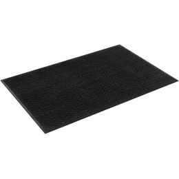 Teppich "Duo Charcoal", schwarz, B:60cm H:9mm L:90cm, Polyamid, wash+dry by Kleen-Tex, Teppiche, Teppich, rutschhemmend, In- und Outdoor geeignet, waschbar
